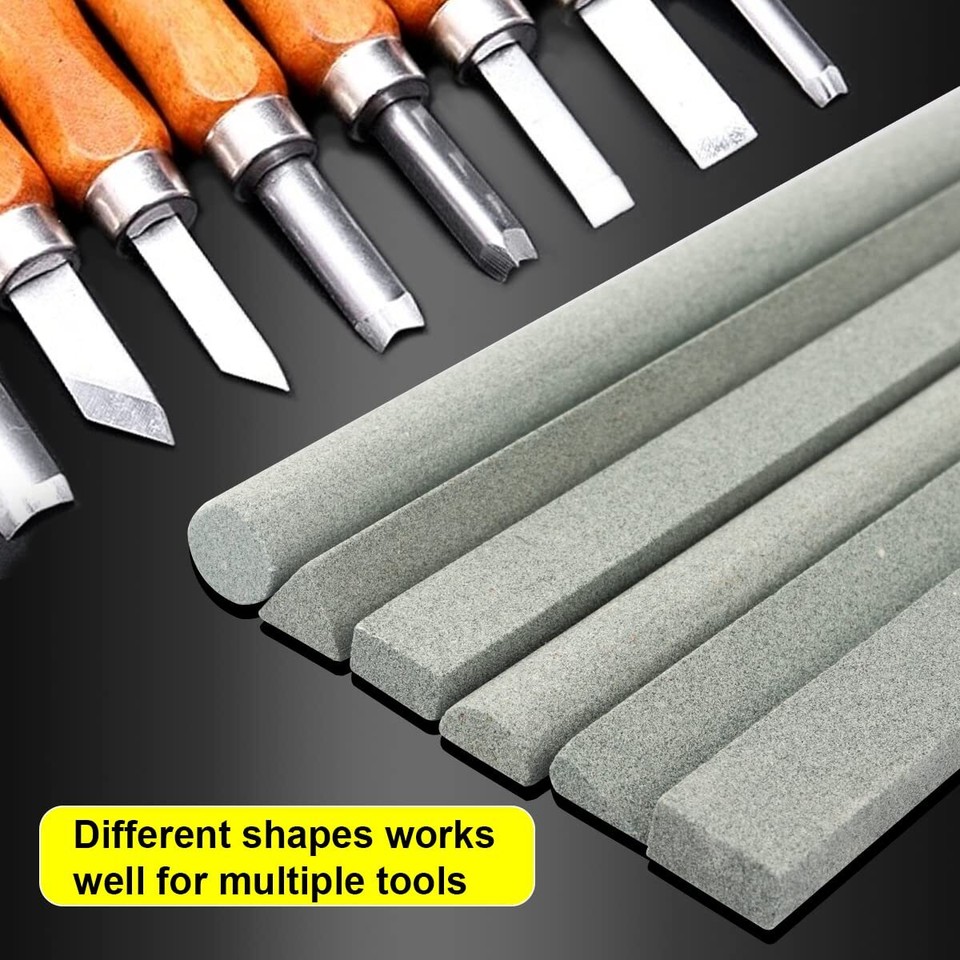 Sharpening Stone Set6 pcs 180# Wood Carving Sharpener Whetstone Set for ...
