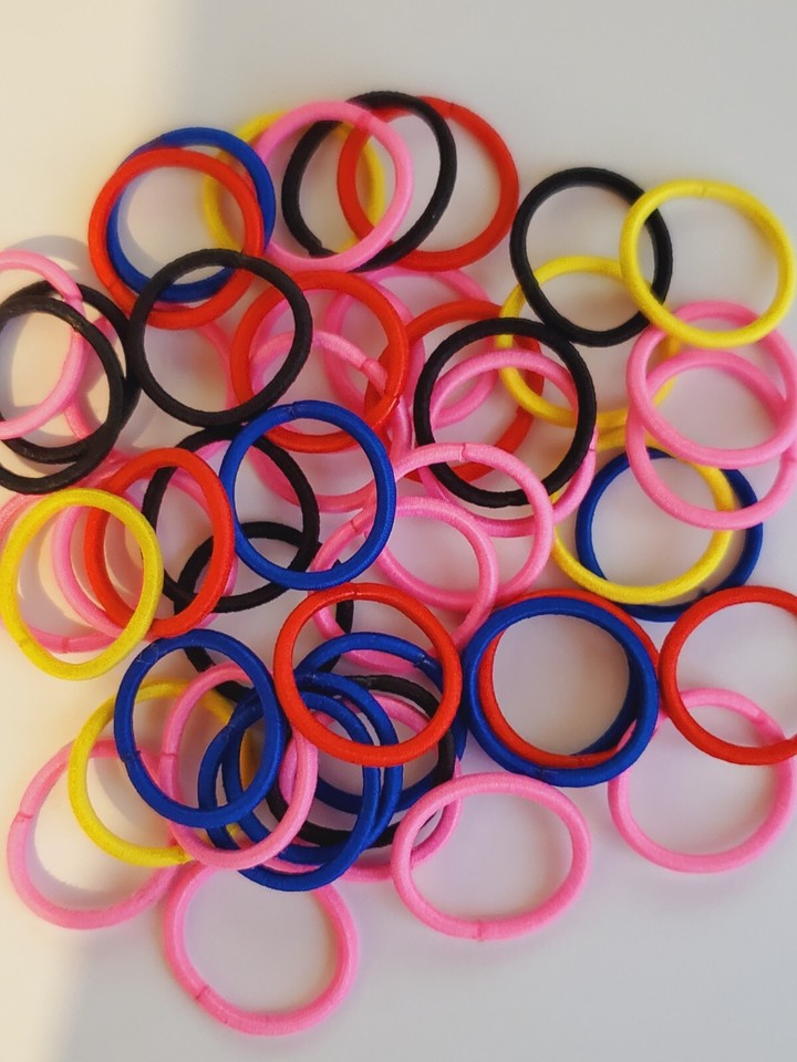 50 NEW EXTRA SUPER STRONG MINI SMALL HAIR ELASTICS BOBBLES BANDS KIDS ...