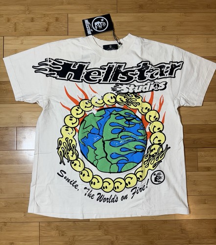 Hellstar Globe Smiley Face Tee 100% AUTHENTIC - Size Medium | eBay