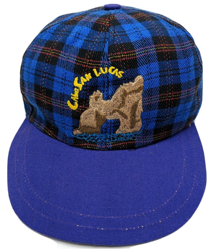 CABO SAN LUCAS (MEXICO) hat plaid blue adjustable cap purple brim | eBay