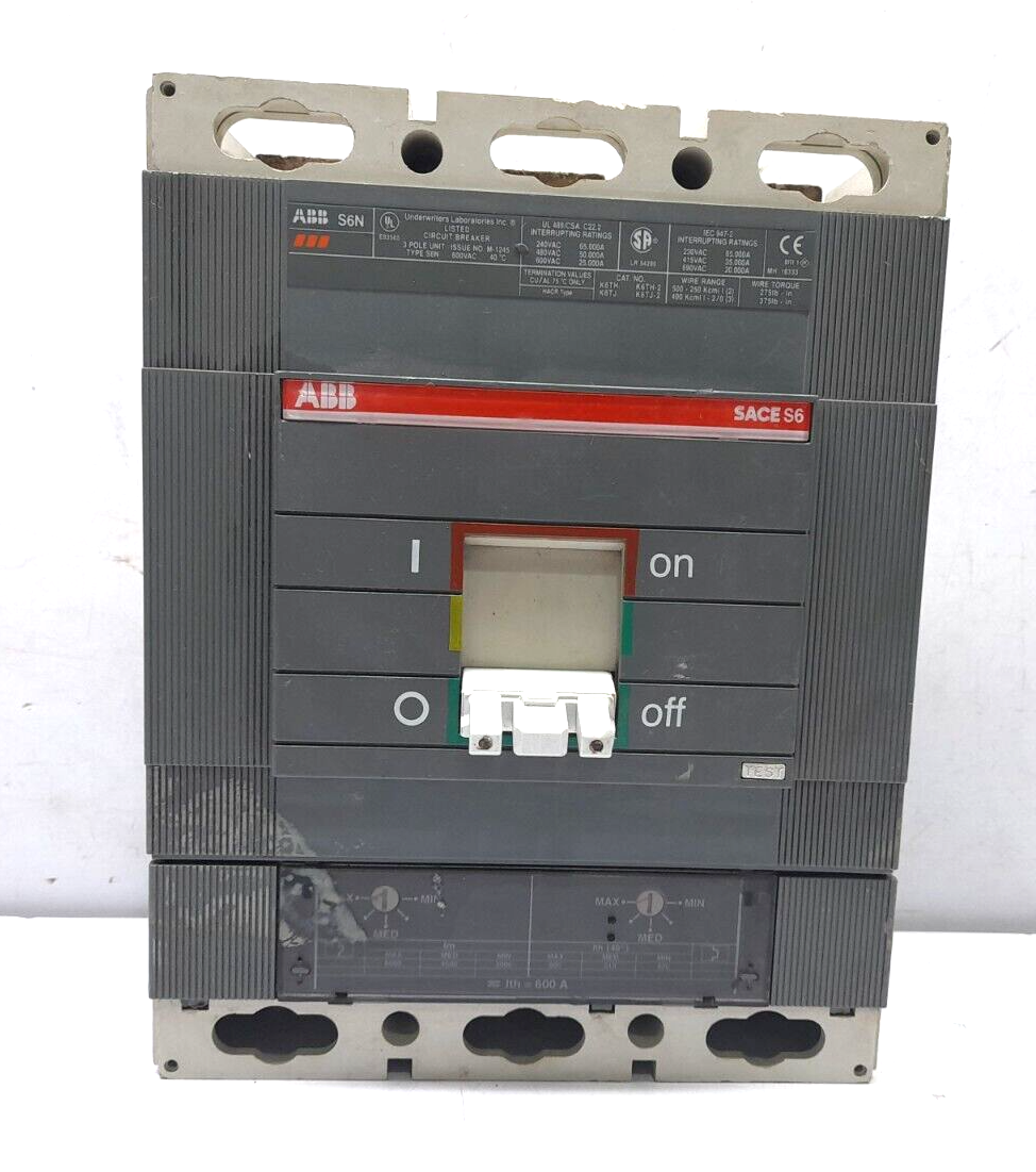 ABB SACE S6 S6N Circuit Breaker 600A 3P 600VAC | eBay