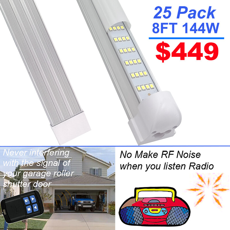 T8 8FT LED Shop Lights Linkable Fixture 144W LED Garage Light High ...
