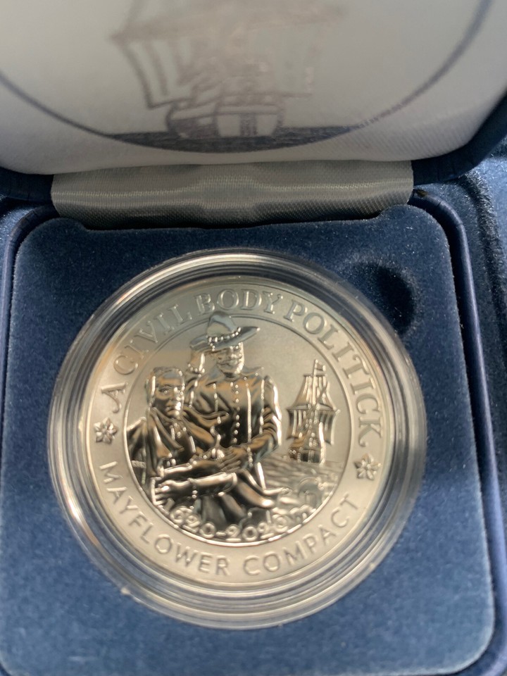 2020 MAYFLOWER 400th ANNIVERSARY SILVER “REVERSE PROOF ” US MINT MEDAL ...