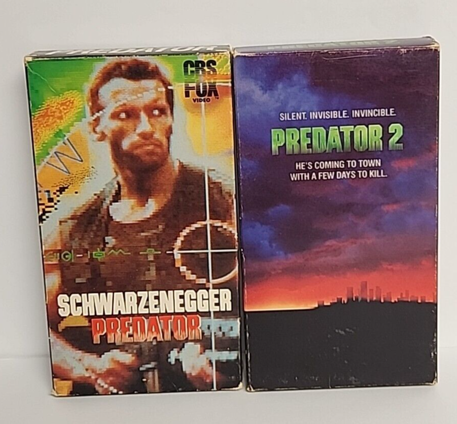 Predator 1 and Predator 2 VHS Tape Arnold Schwarzenegger Movies ...