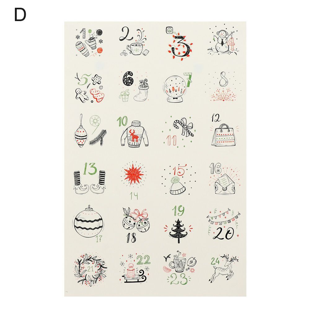 Christmas Sealing Adhesive Label Paper Stickers Advent Calendar Number ...