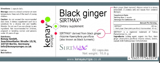 Black ginger SIRTMAX®, 60 capsules - dietary supplement | eBay