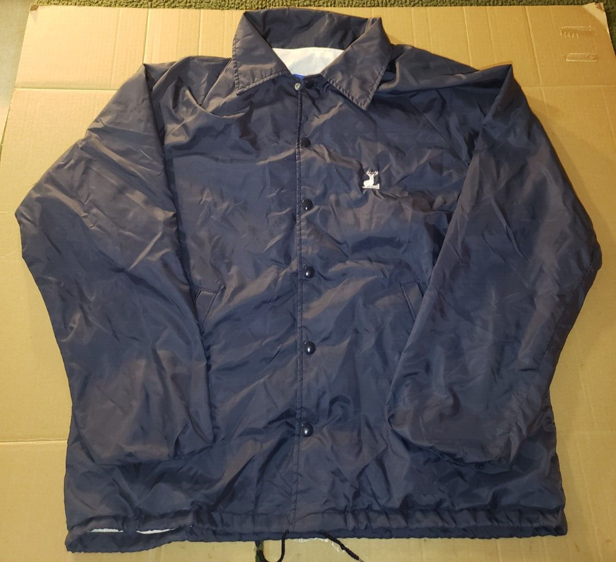 Vintage Champion Nylon Shell Jacket Large Made in USA Blue Caribou ...