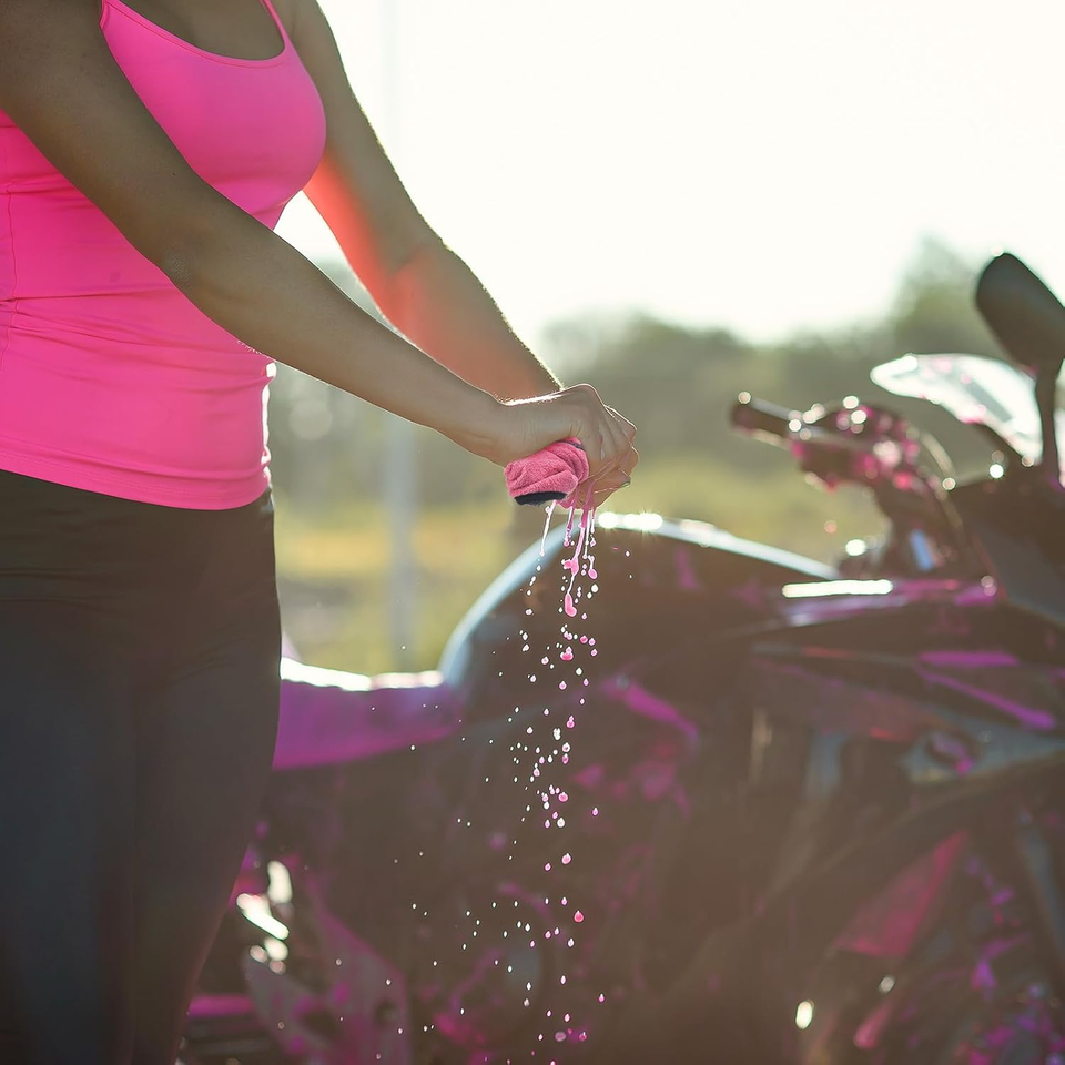 7 Pcs Pink Motorcycle Cleaning Kit Brush Tire and Chain Brush 2-Size ...