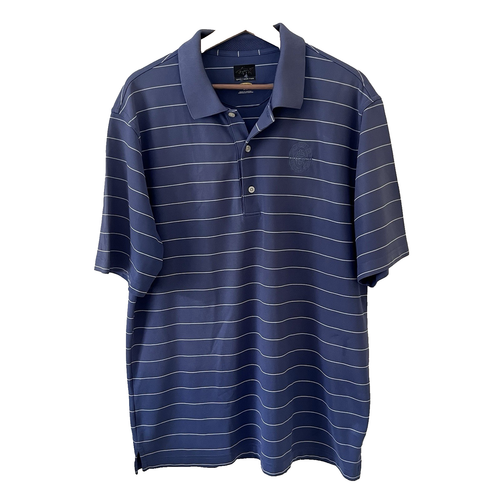 Greg Norman Play Dry Men's Blue Short Sleeve Striped Golf Polo Shirt ...