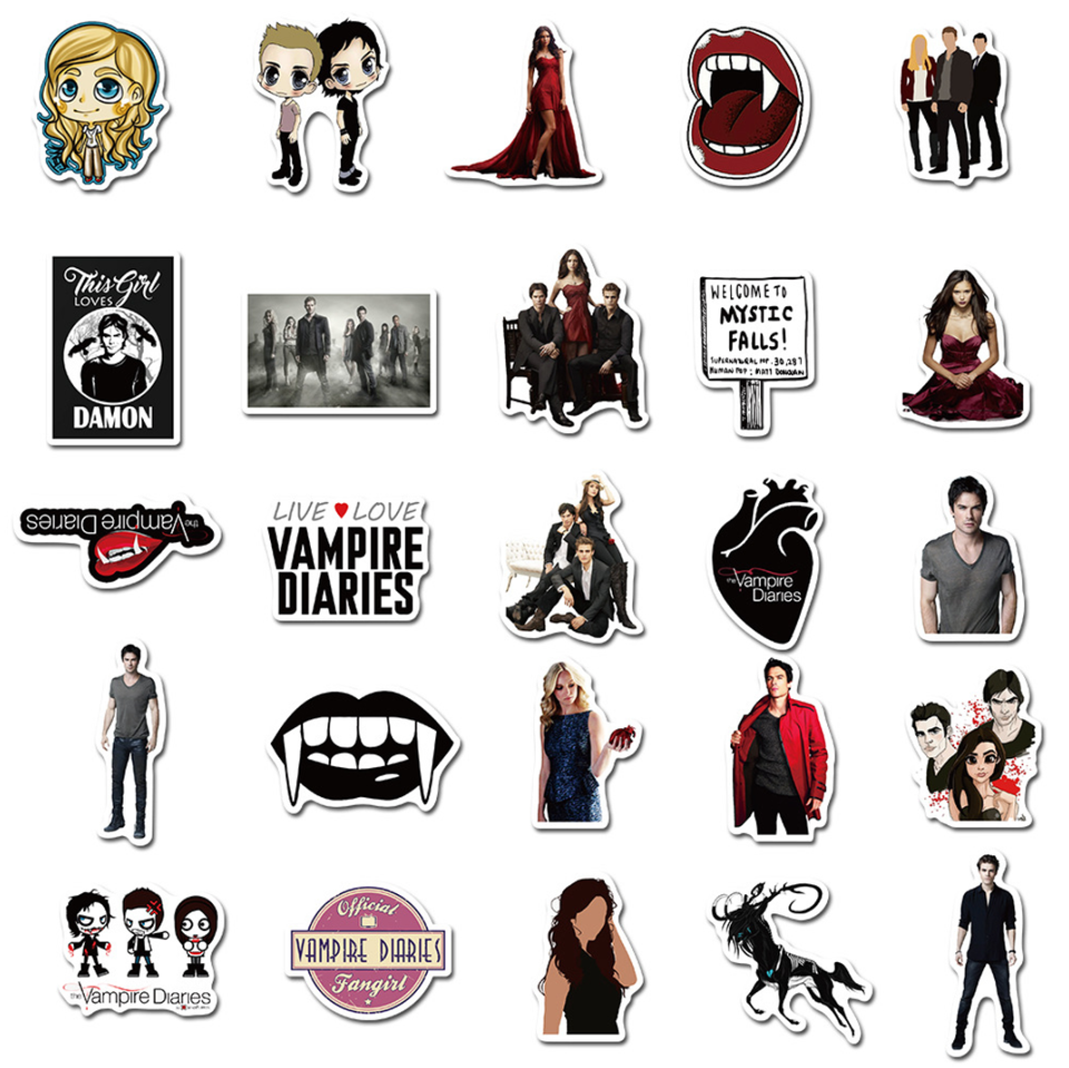 50pcs The Vampire Diaries USA TV Show Vinyl Decal Stickers Laptop ...