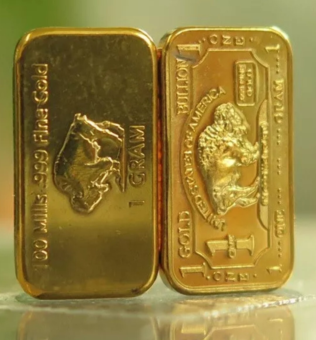 Lot Of Five (5) - 1 Gram 100 Mills .999 Fine Gold Clad Collector Bar ...