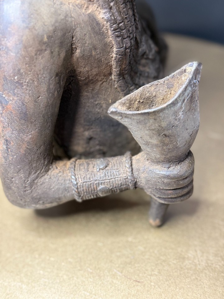 Benin Style Bronze Oba Warrior King Bust Statue - 16" African Tribal ...
