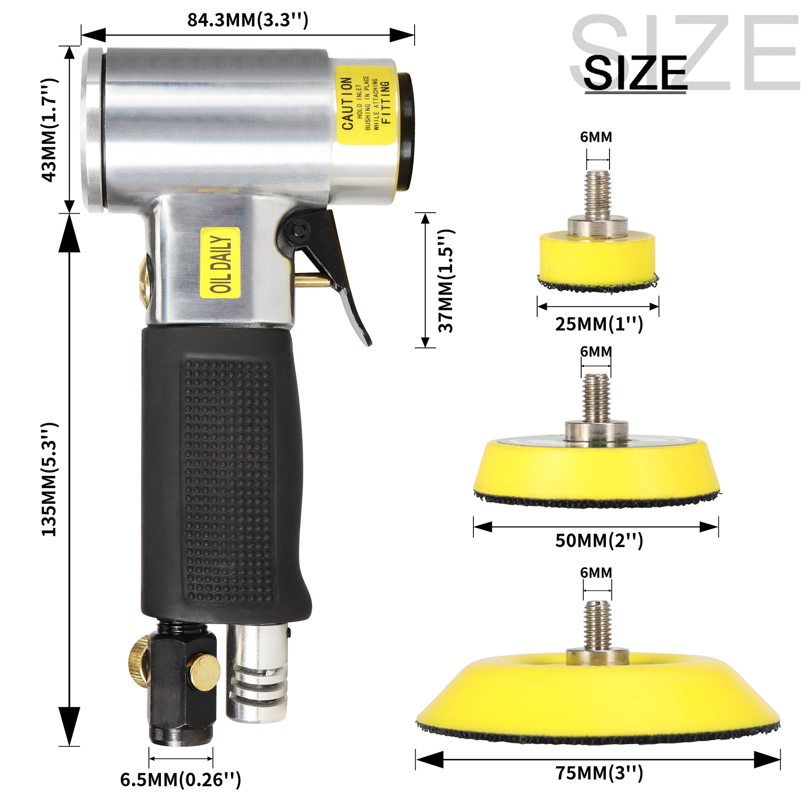 2" 3" Mini Air Sander Dual Action Random Grinding Machine Car Polisher ...