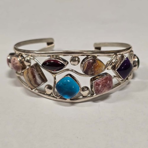 DTR Native Style Sterling Silver Multi Gemstone Cuff Bracelet Jewelry DTR17H | eBay