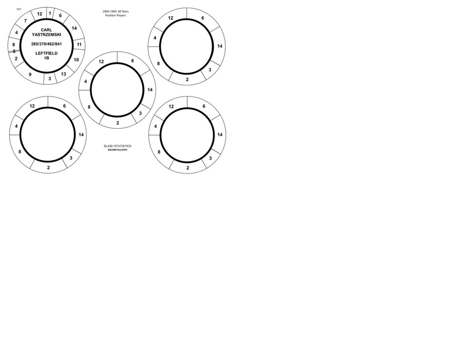 1960-1969 Players Cadaco All-Star Baseball (140 UNCUT Discs) w/slash ...