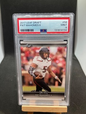 Patrick Mahomes II 2017 Leaf Draft ROOKIE CARD RC #56 PSA 9 MINT 👀🐐🏈🔥 ...
