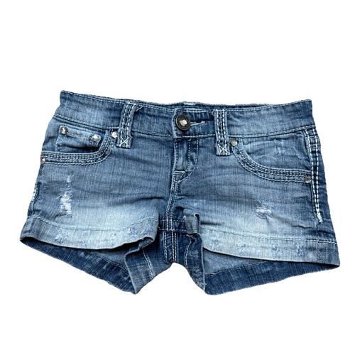 Daytrip Women’s Size 25 (28) Stretch Denim Bootie Shorts Distressed ...