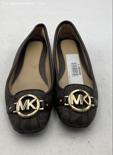 Michael Kors Womens Brown Monogram Leather Fulton Studded Moccasin ...