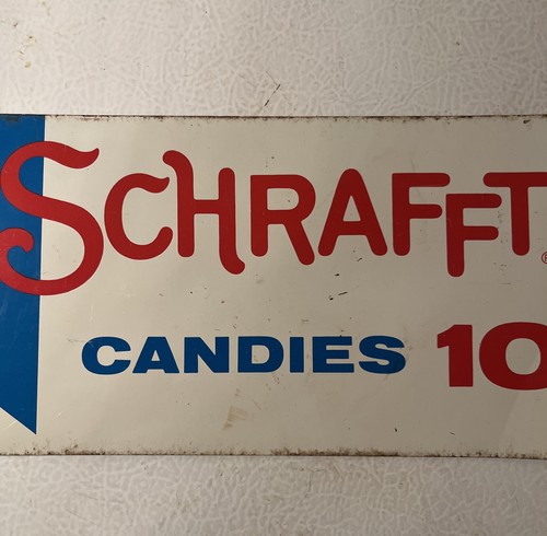 Vintage Schrafft’s Candy Candies 10 Cents Store Display Tin Sign 12 x 4 ...