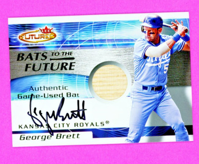 2001 Fleer Futures Bats to Future Bat Relic Autograph GEORGE BRETT #41/ ...