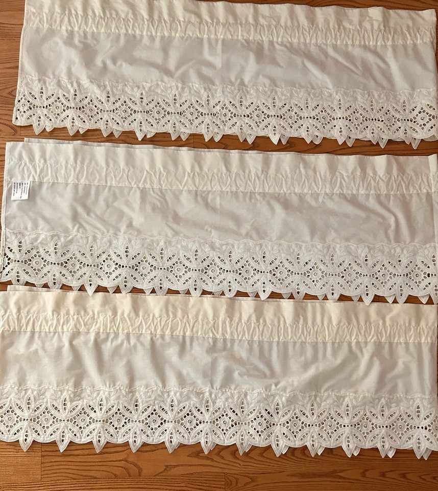 Ivory Cream Ecru Battenburg Lace Curtain Window Valance 76” x 13” | eBay
