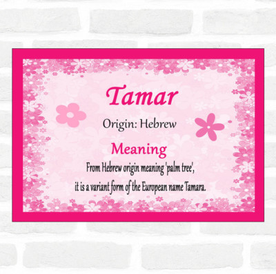 Tamar Name Meaning Pink Certificate | eBay UK