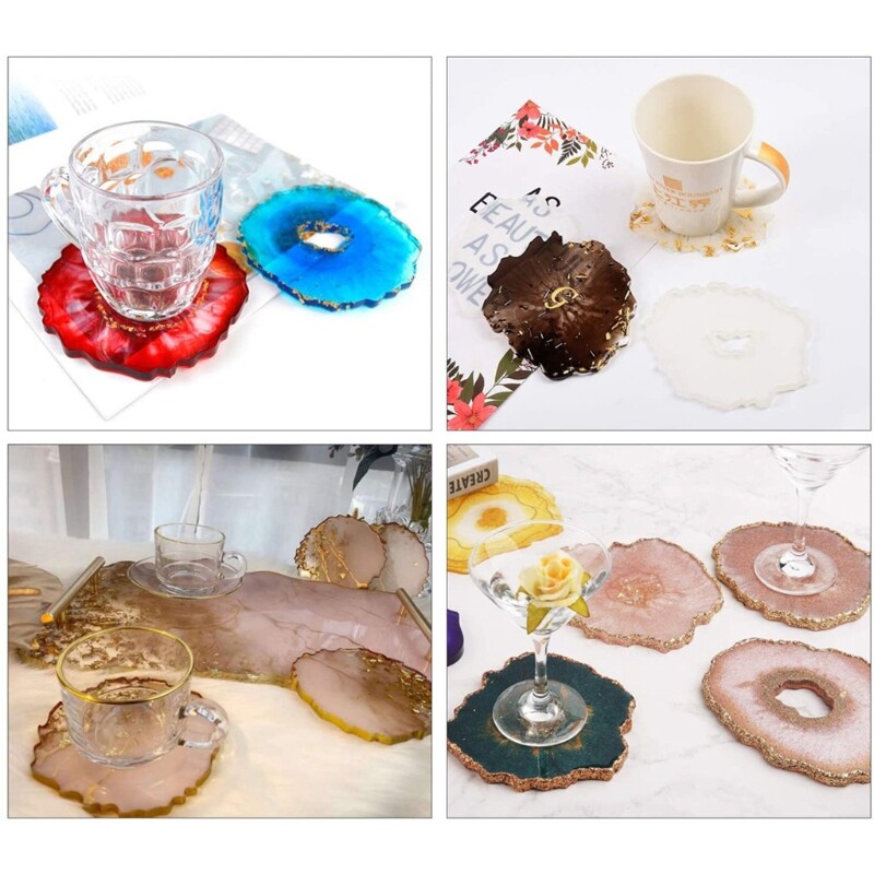 DIY Coaster Plate Molds Irregular Cup Mat Silicone Molds Epoxy Resin ...