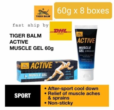 8 Tubes x Tiger Balm Active Muscle Gel 60g NEW Relief Muscle Aches ...