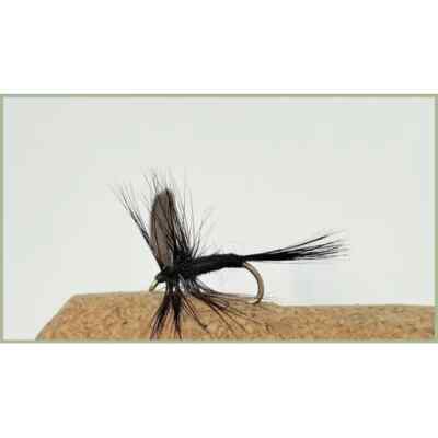 Black Gnat Dry Flies, x 3 Choice of sizes, Fishing Flies, Trout flies ...