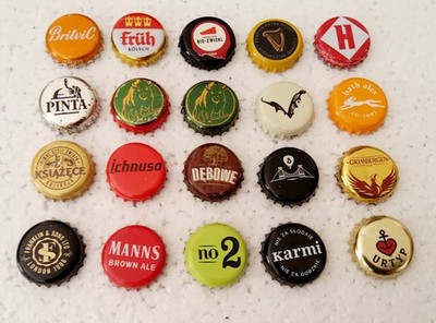 20 Beer Bottle Tops UK & European Brewery Craft Ales I.P.A Lager ...
