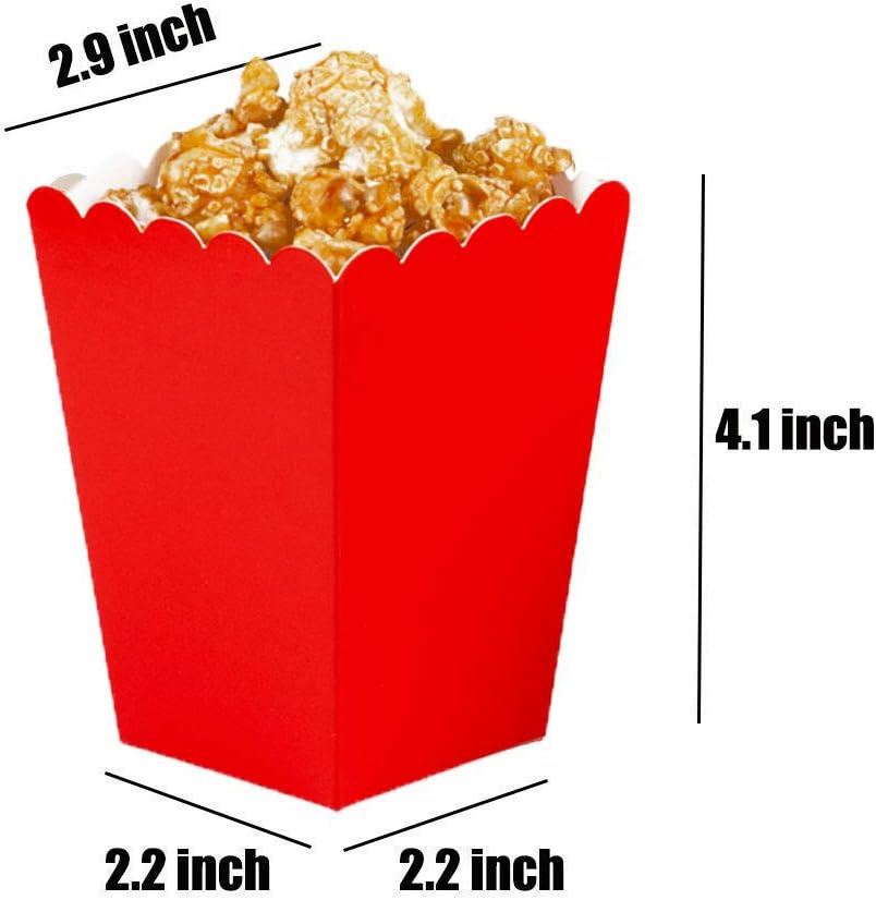 Red Popcorn Boxes Cardboard Candy Party Favor Boxes,24Pcs | eBay Australia