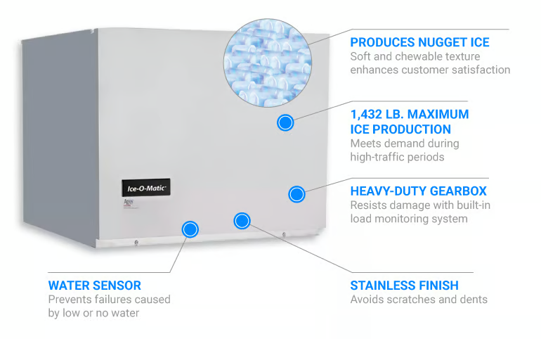 IceOMatic Ice Maker Machine 30” 1500 Lb /day & Remote Condenser | eBay