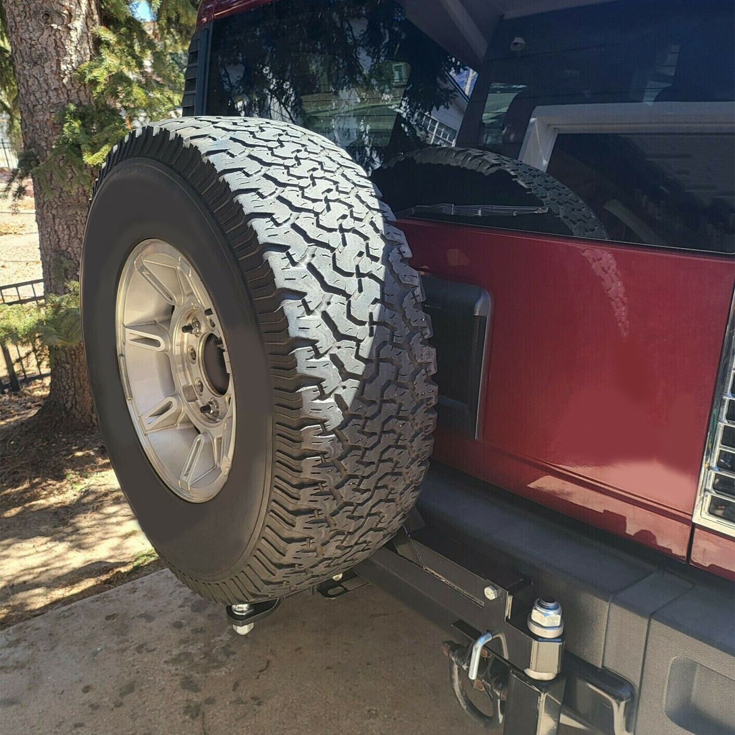 Spare Tire Carrier Rack W/ Drop-Down Option Rear Black Fit Hummer H2 ...