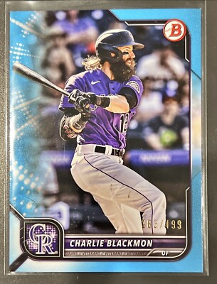 2022 Bowman Baseball Charlie Blackmon Sky Blue Paper Parallel #/499 ...