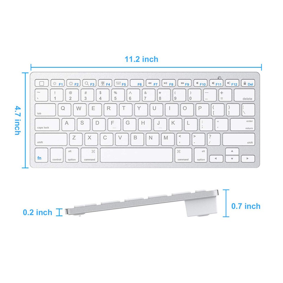Bluetooth Wireless Keyboard Cordless For iMac Tablet Mac OS Andorid PC ...