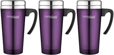 3x Thermos ThermoCafé Translucent Stainless Steel Travel Mug Cup 420ml ...