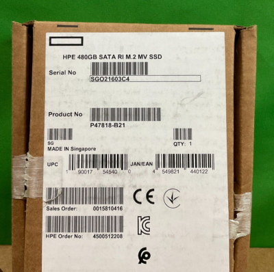 New! Open Box! HPE 480GB Read Intensive M.2 2280 SSD Drive P47818-B21 ...