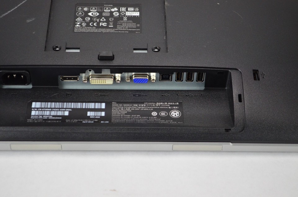 Lot of 2x Dell P2214H 22" 1920x1080 LED Monitor 16:9 DP DVI VGA NO ...