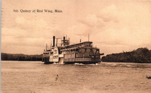1910 Steamer Quincy at Red Wing Minnesota Steamboat Postcard | eBay
