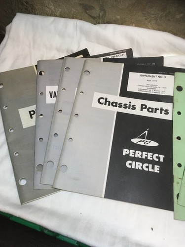 Lot 4 1971 PERFECT CIRCLE Parts Catalogs Chassis Pistons Water Pump w ...