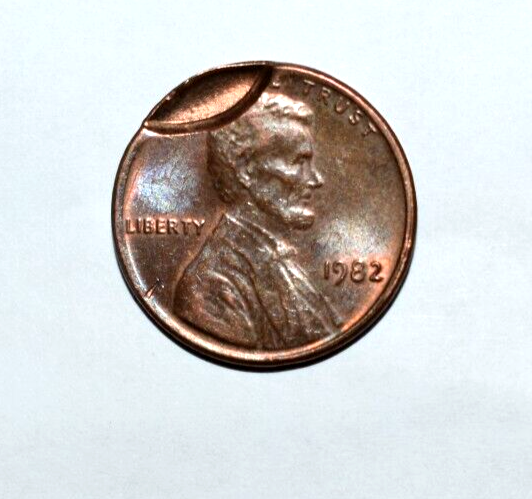 1982 No Mint P Lincoln Penny Error No Mint Mark Copper Varity Indent ...