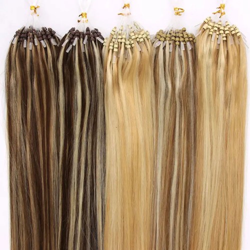 HOT Loop Micro Ring Link Hair Extensions Russian Real Human Hair Micro ...
