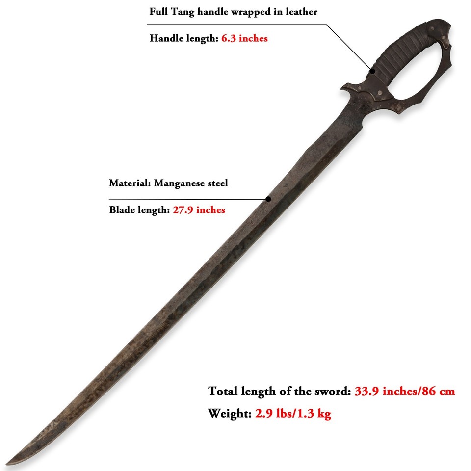 Handmade Cast Manganese Steel/Chopping Sword Sharp/Pirate Captain/Full ...