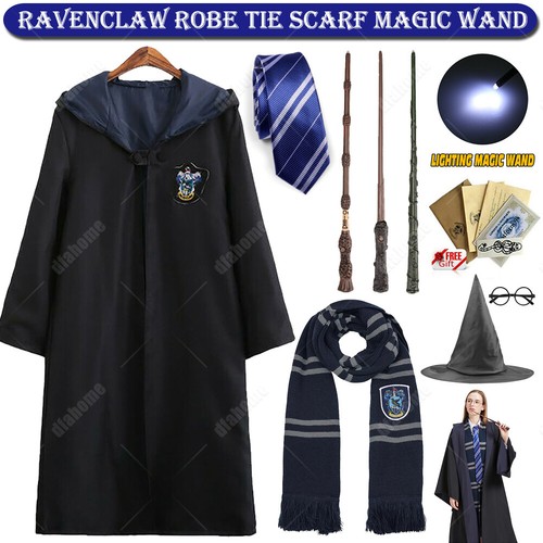 Harry Potter Luna Lovegood Ravenclaw Robe Cloak Tie LED Magic Wand ...