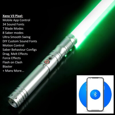 Metal lightsaber Laser Saber Sword NEO LED Pixel Xenopixel V3 Bluetooth ...