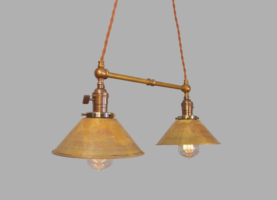 Industrial Lighting - Vintage Brass Pendant Lamp - Steampunk Lamp Pool ...