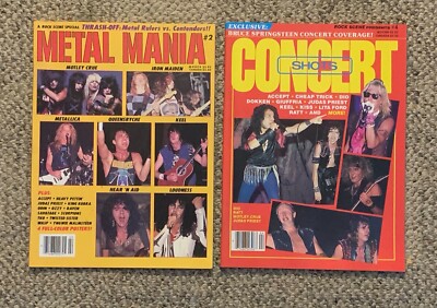 METAL MANIA 2 1985 CONCERT SHOTS 2 1986 HEAVY METAL MAGAZINES NO ...