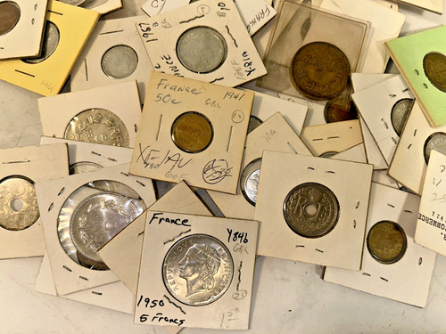 Lot Of 50 High Grade Low Denomination French Coins Francs Estate ...