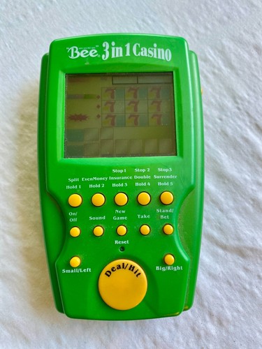 Bee 3 In 1 Casino Electronic Handheld LCD Game Poker Blackjack Slots w ...