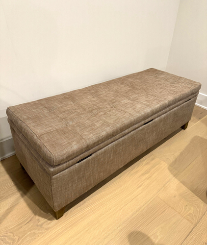 Restoration Hardware Dean Storage Bench Ottoman Upholstered | eBay